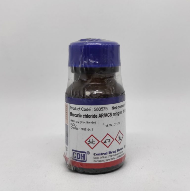 Mercuric Chloride Ar Acs Reagent For Zinc 25 Gram Cdh Pt Delta