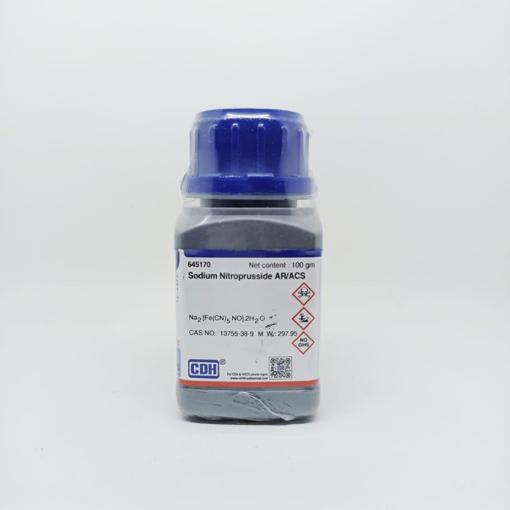 CDH Sodium Nitroprusside AR 100 Gram CAS Number 13755-38-9 Natrium ...